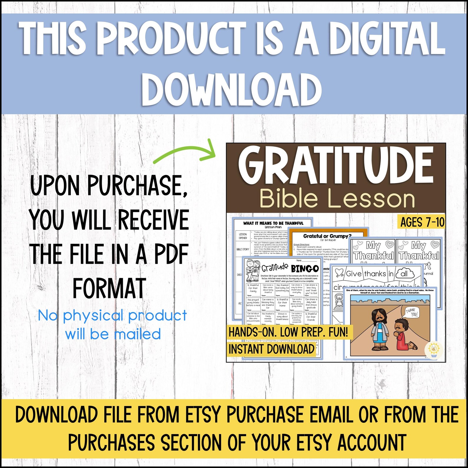 Thanksgiving Bible Lesson for Kids | Gratitude Journal | Jesus Heals ...