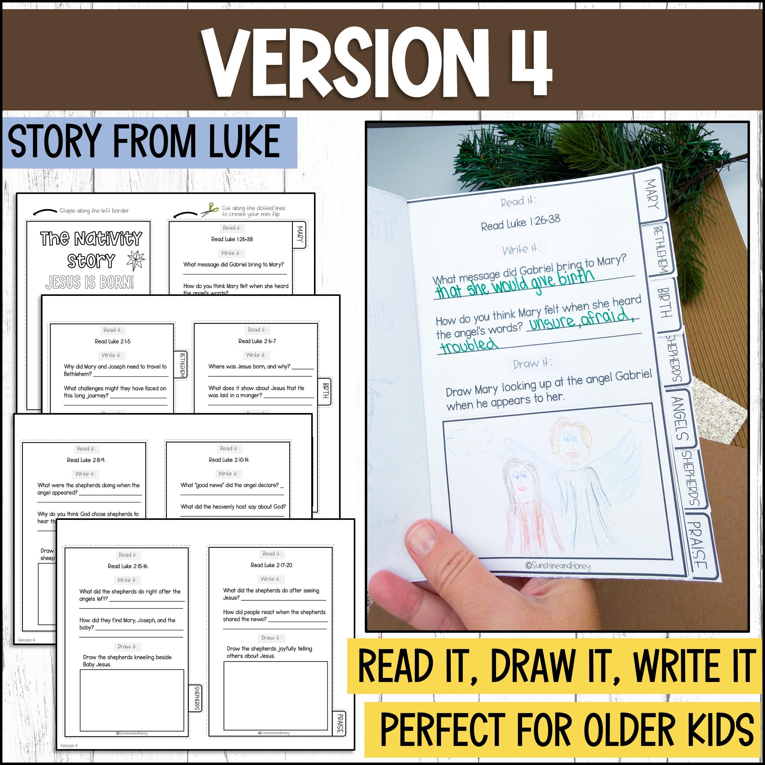 Nativity Book for Kids | Christmas Bible Lesson Printable | Sunday ...