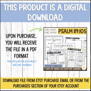 Psalm 119:105 Kids Scripture Bible Activity Pack - Children's Bible ...