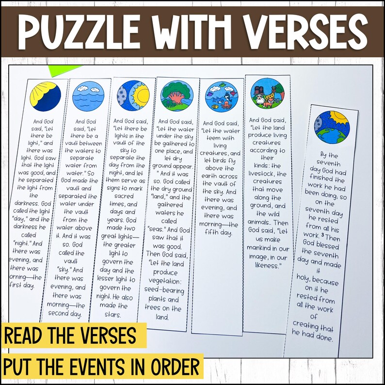 Days of Creation Printable Puzzles - Kids Bible Craft - Sunday School ...