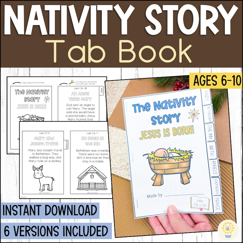 Nativity Book for Kids | Christmas Bible Lesson Printable | Sunday ...