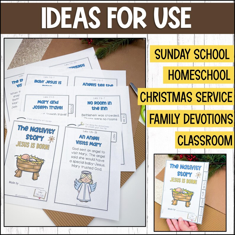 Nativity Book for Kids | Christmas Bible Lesson Printable | Sunday ...
