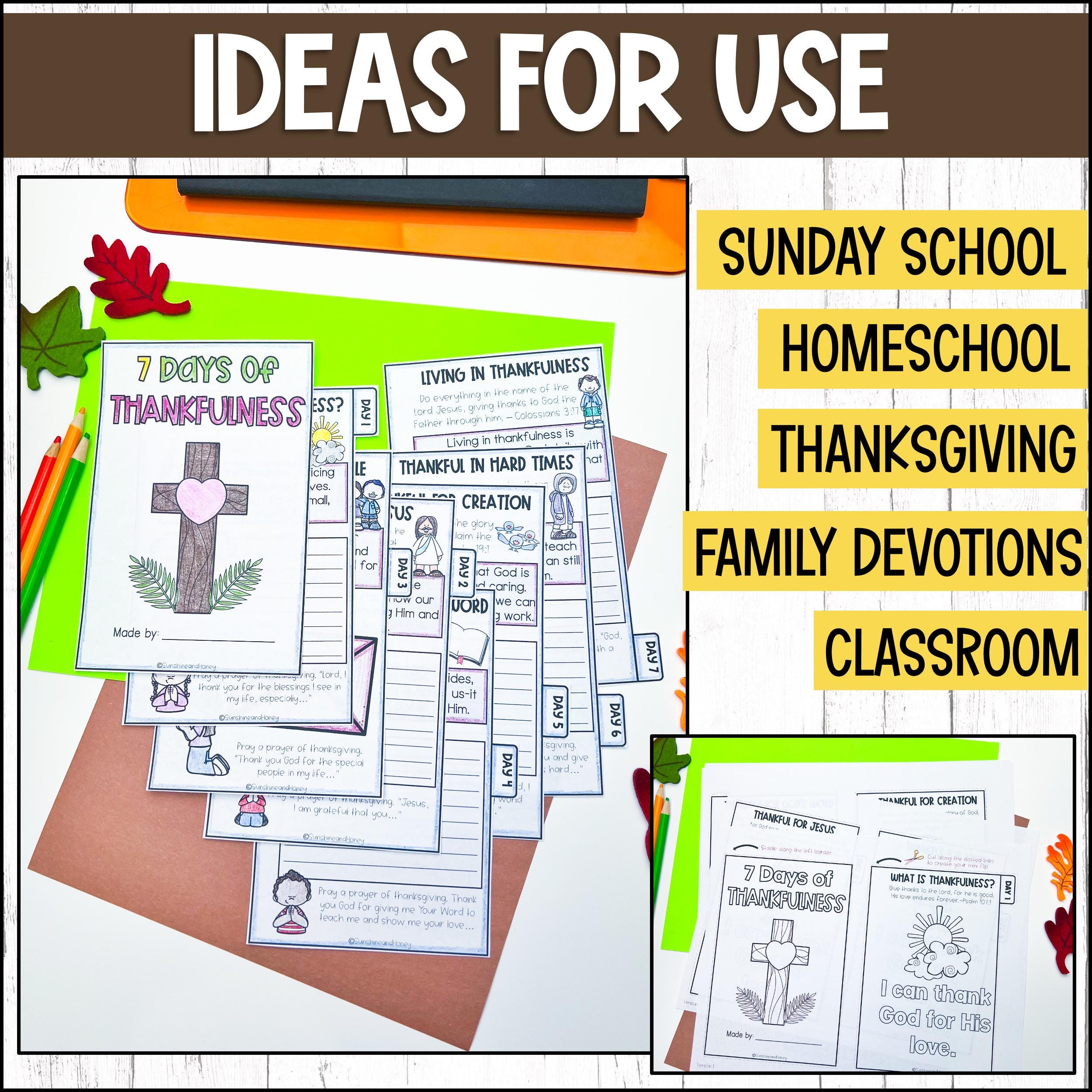 Thanksgiving Bible Printable for Kids - Christian Gratitude Lesson ...