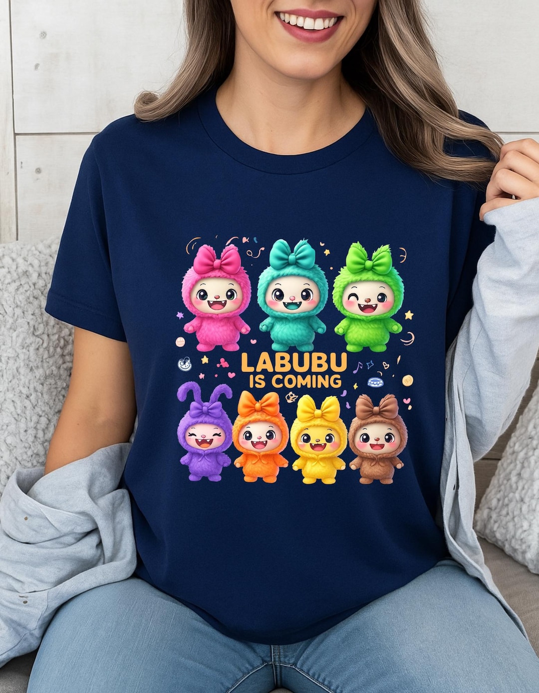 Labubu Shirt, Kawaii Cartoon Dolls T-shirt, Cute Chibi Anime Graphic ...