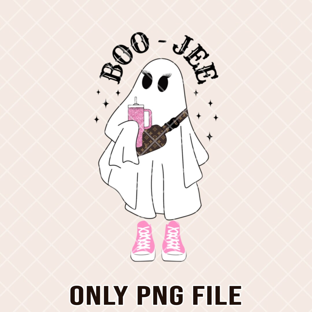 Boo Jee Png Boo Jee Ghost Boojee Ghost With Cup and Bag Png - Etsy