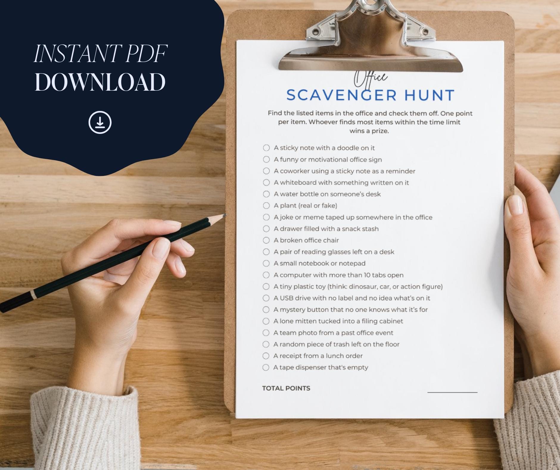 Office Scavenger Hunt Printable, Fun Team Building Game, Work Party Ice ...