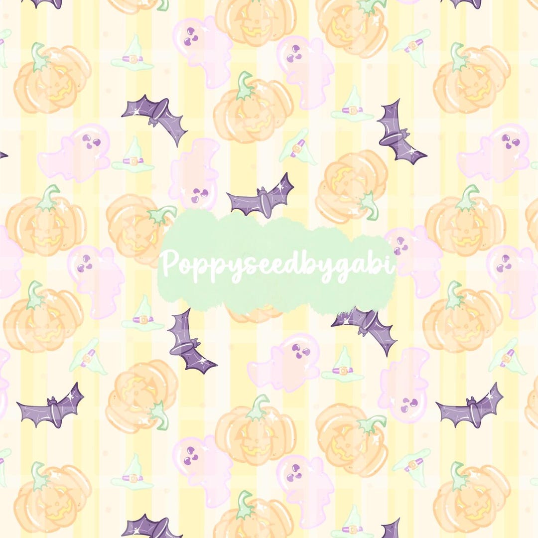 Cutesy Vintage Halloween and Stuff Seamless Pattern - Etsy