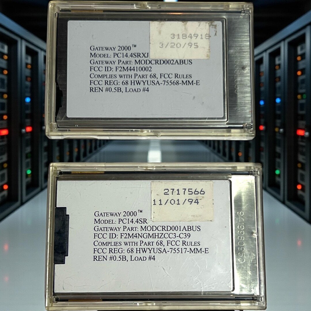 Gateway 2000 Telepath 14.4 Fax Modem Pc Card Set of 2 Vintage 1994 1995 ...