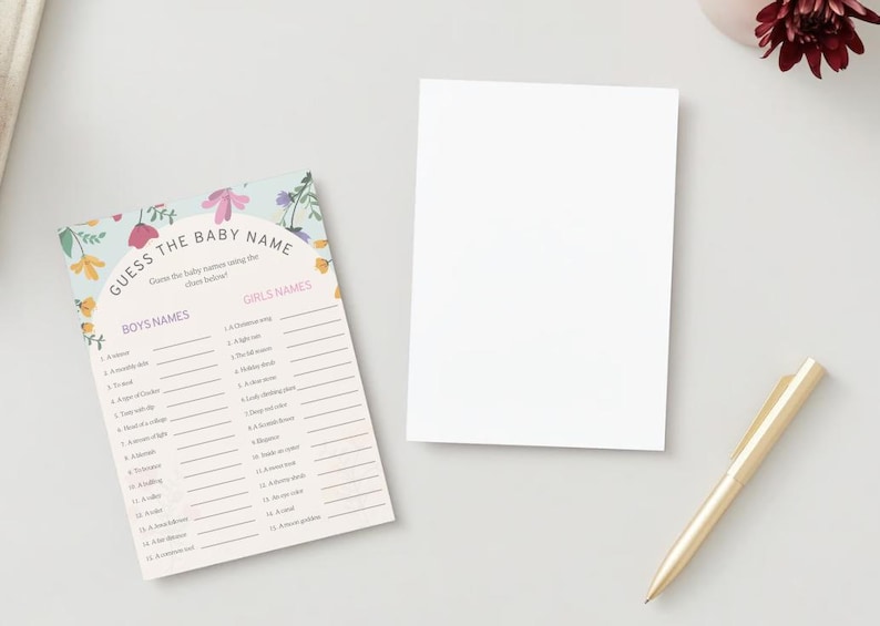 Guess the Baby Names - Etsy