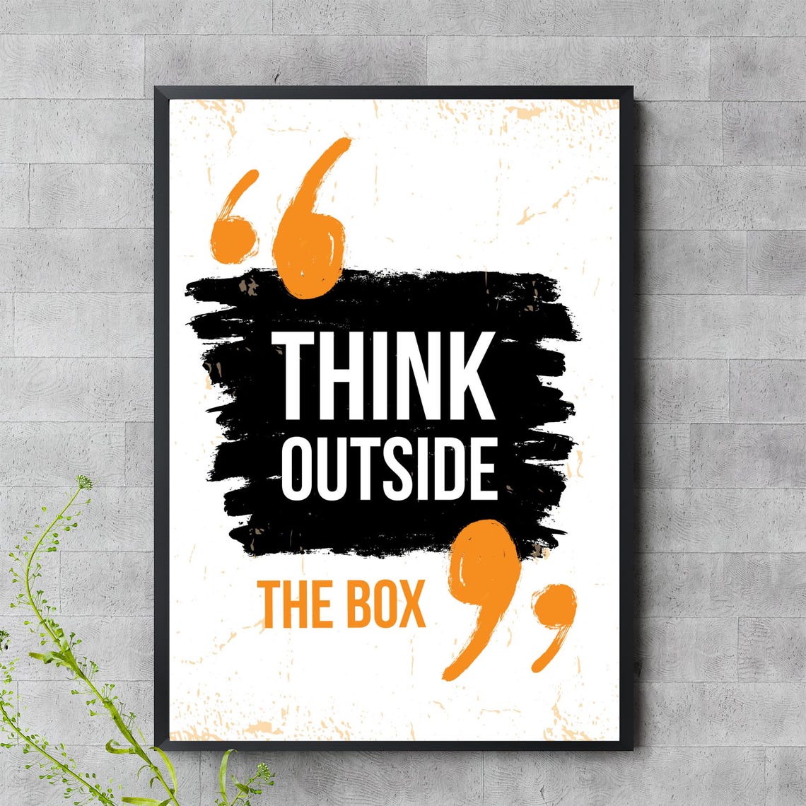 Think Outside the Box Quote Poster - Bold Motivational Printable Wall ...