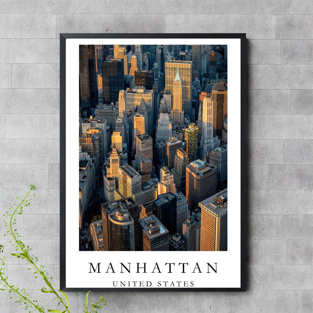 Manhattan New York Skyline Poster – Iconic Cityscape Wall Art – Urban ...