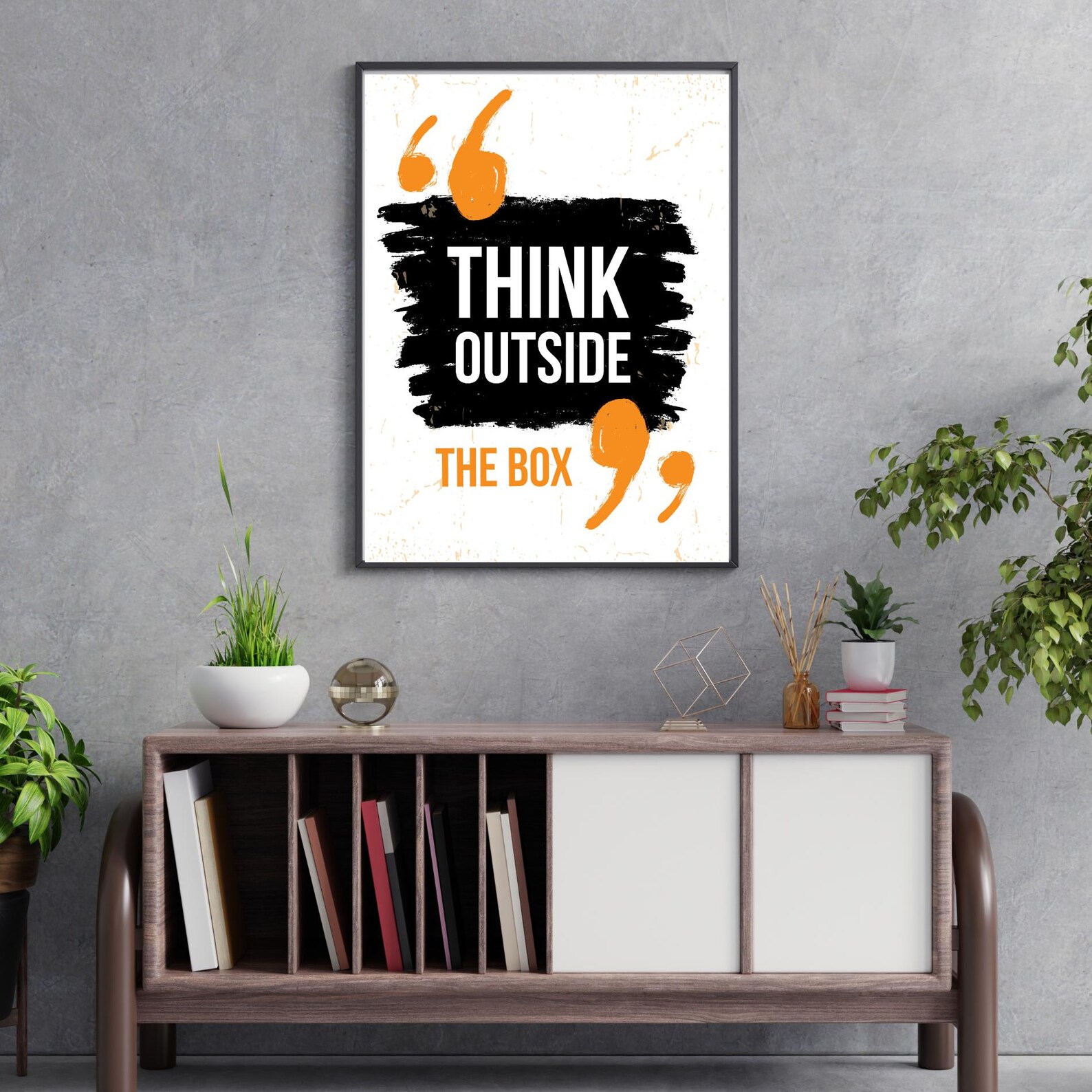 Think Outside the Box Quote Poster - Bold Motivational Printable Wall ...