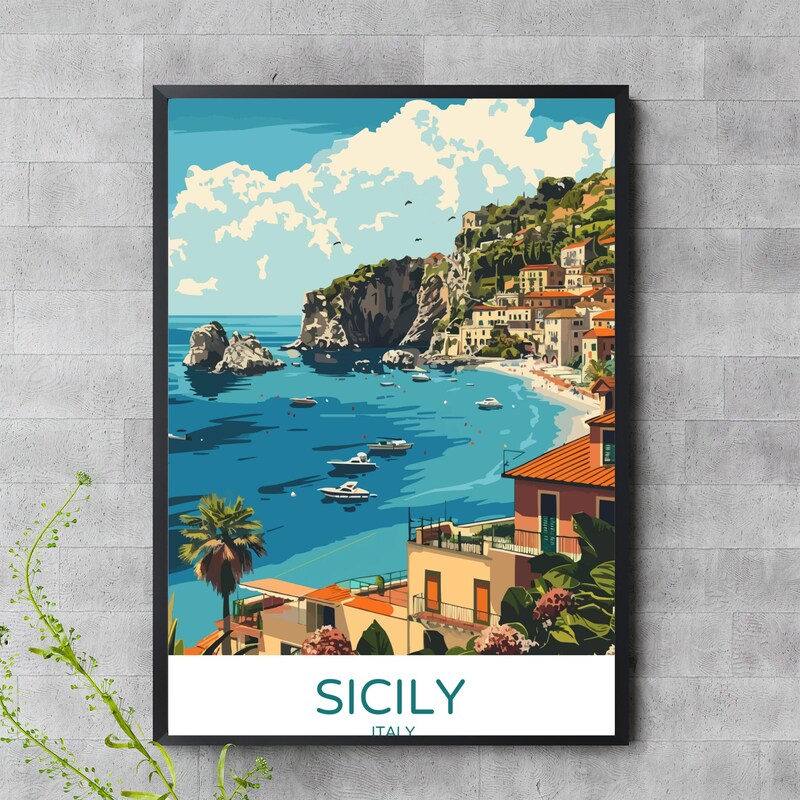 Sicily Wall Art Ocean - Etsy