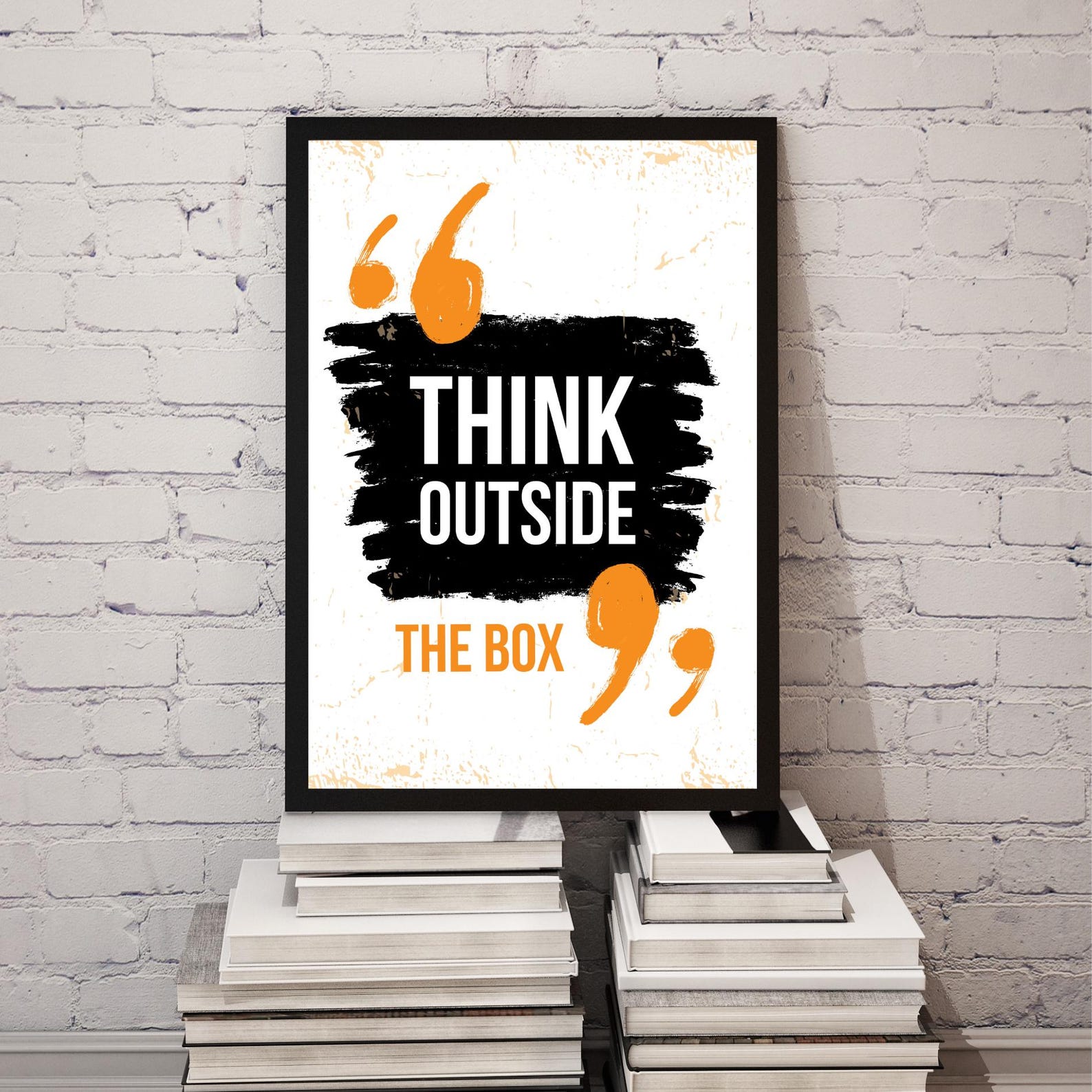 Think Outside the Box Quote Poster - Bold Motivational Printable Wall ...