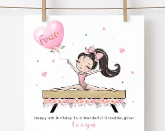 Personalised Gymnast Birthday Card - Etsy