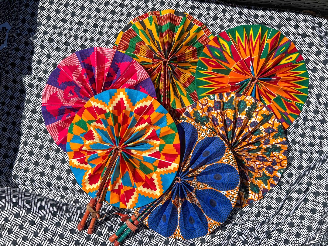 African Print Fan, Ankara Fan, Kente Fan, Folding Hand Fan, Hand Fan ...