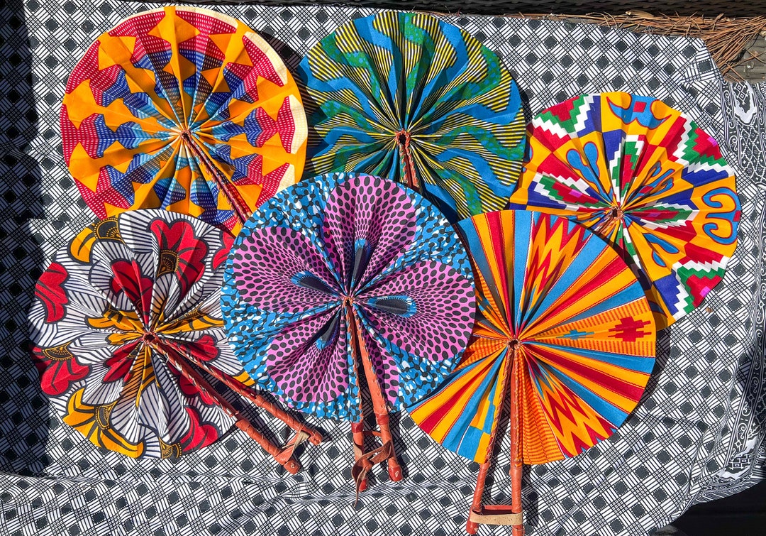 African Print Fan, Ankara Fan, Kente Fan, Folding Hand Fan, Hand Fan ...