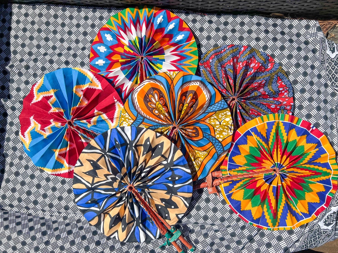African Print Fan, Ankara Fan, Kente Fan, Folding Hand Fan, Hand Fan ...