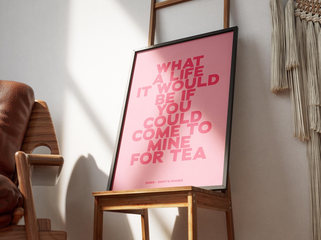 Oasis Lyric Poster: "digsy's Dinner" Britpop Art - Etsy