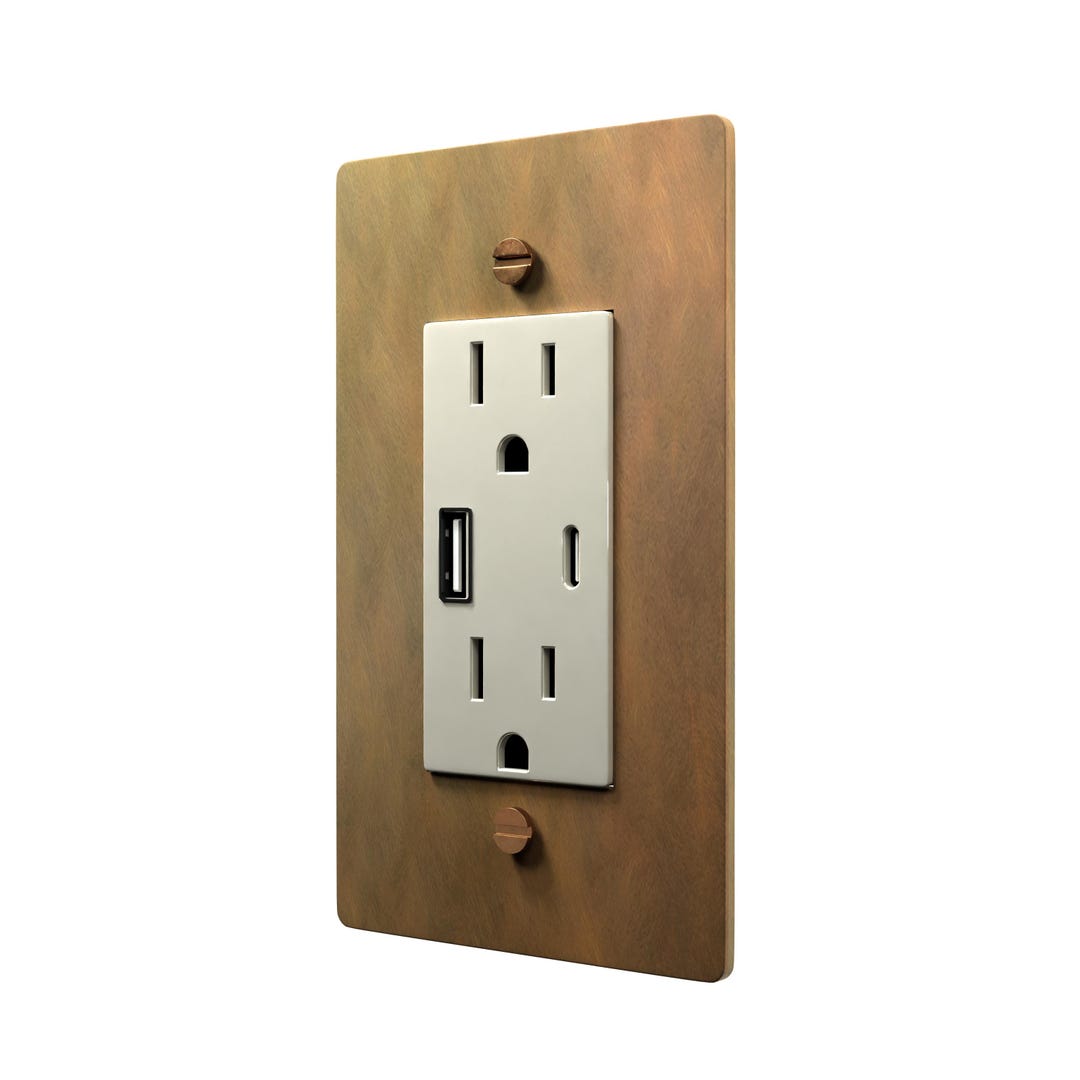 Aged Brass Electrical Outlet USB Type C - Etsy
