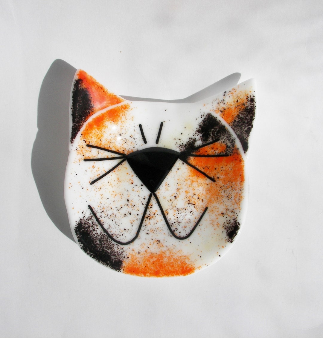 Calico Cat Fused Glass Art Dish // Pet // Friend // Candy // Fun ...