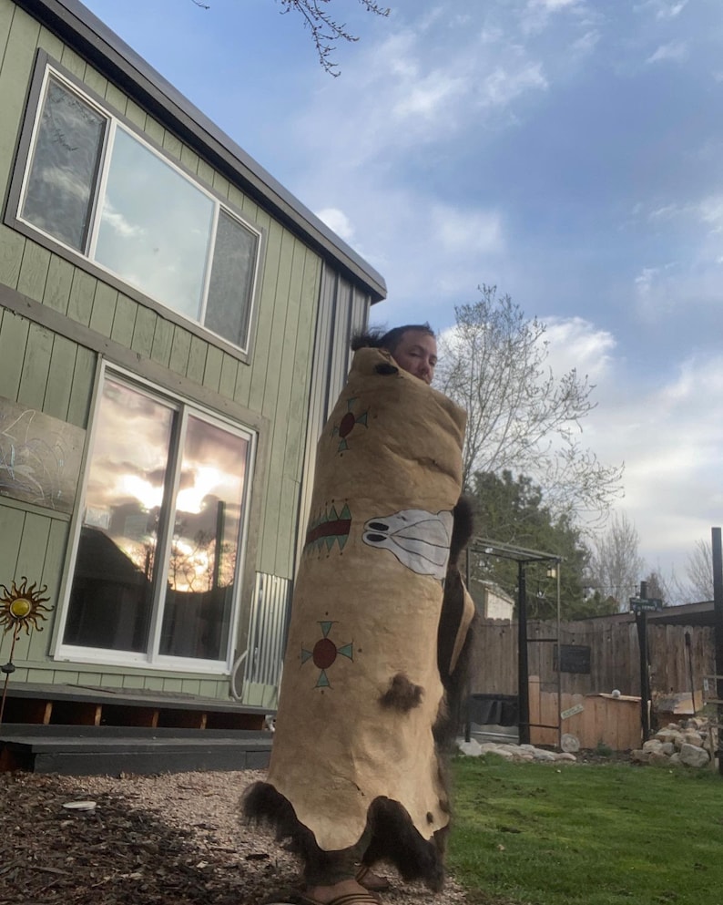 Painted Buffalo Robe Native American Made Traditional Earth - Etsy