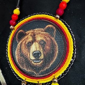 Bear Medallion Beadwork Native American Made - Etsy