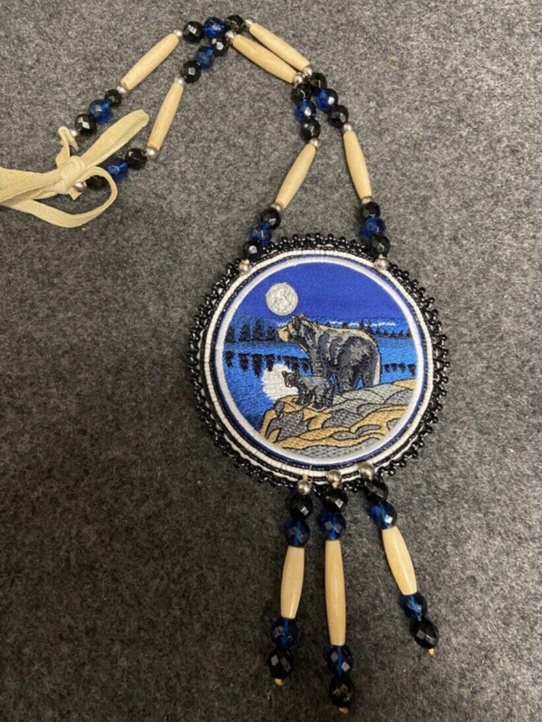 Bear Medallion Beadwork Native American Made - Etsy