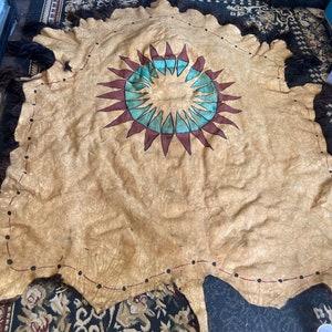 Painted Buffalo Robe Native American Made Traditional Earth Pigment ...