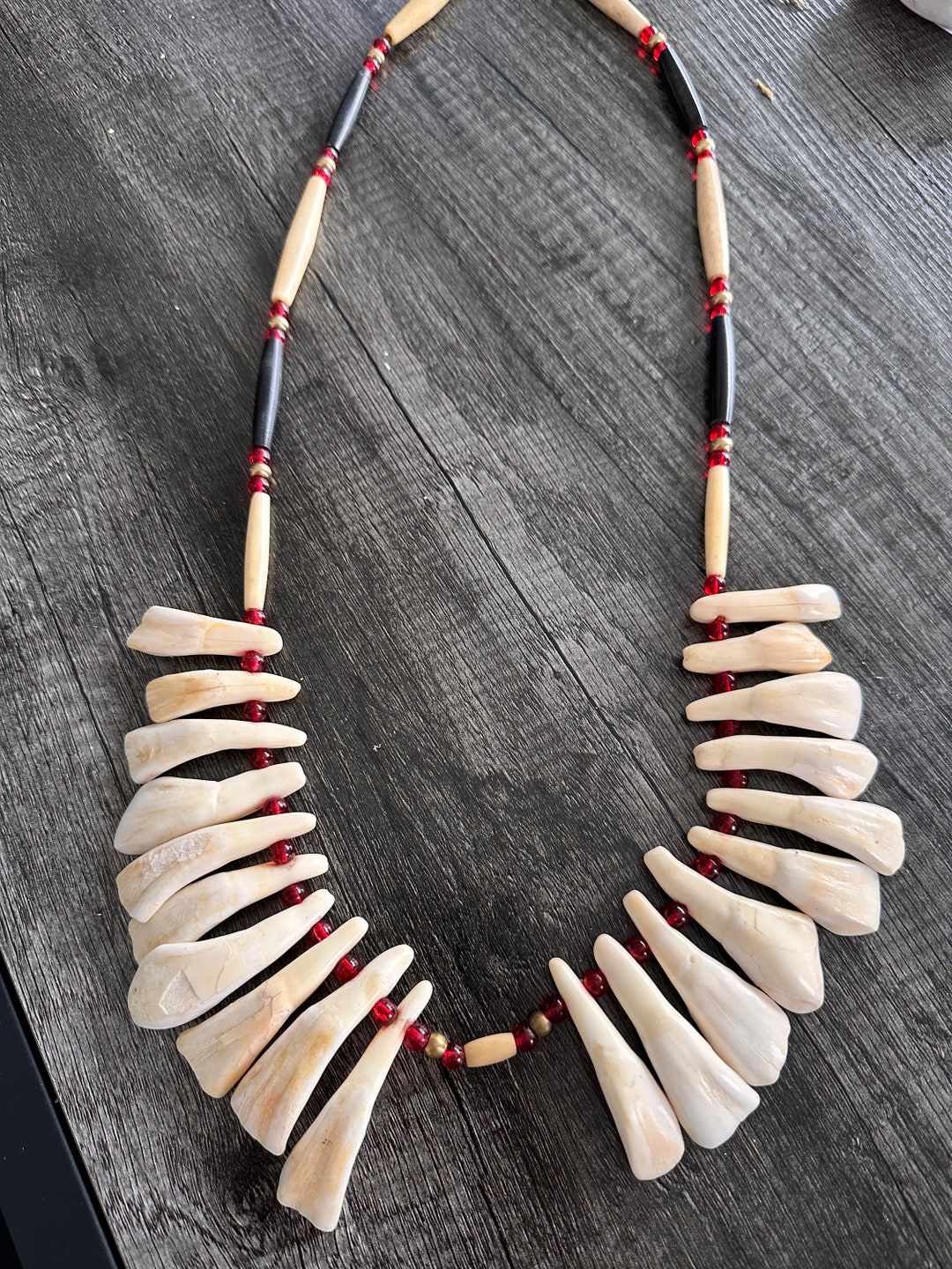 Native American Made Buffalo Tooth Necklace - Etsy