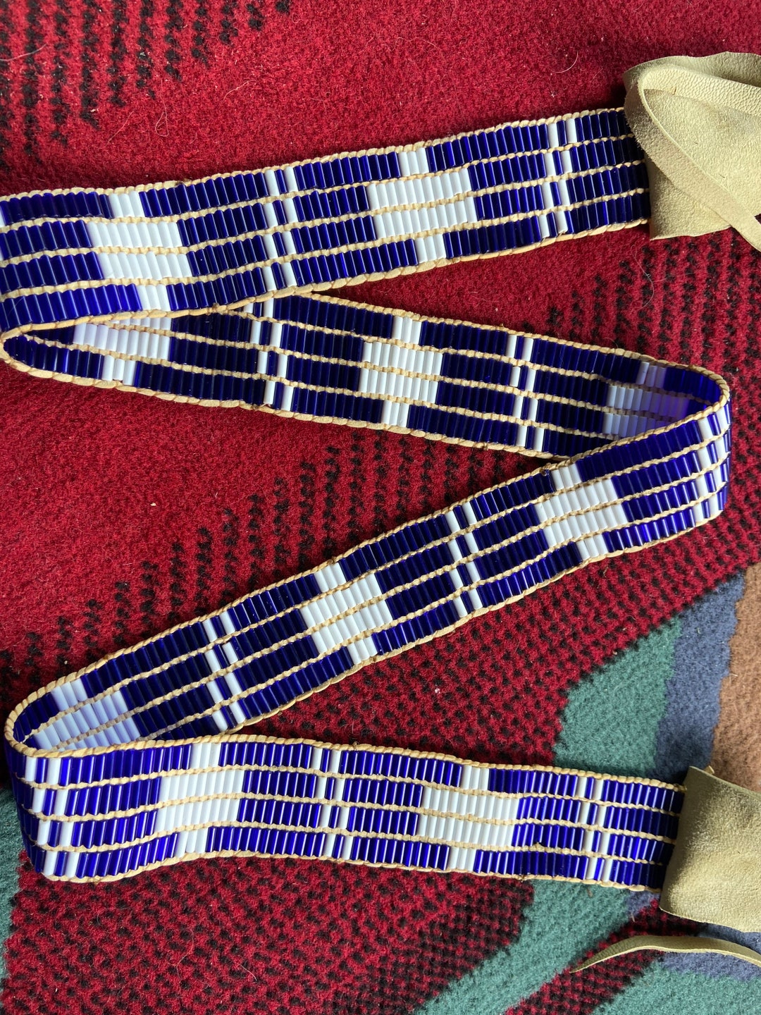 Glass Wampum Strap Native American Made - Etsy