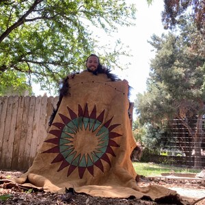 Painted Buffalo Robe Native American Made Traditional Earth Pigment ...
