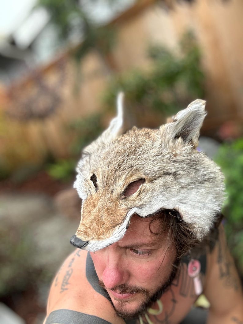 Coyote Face Mask Headdress - Etsy