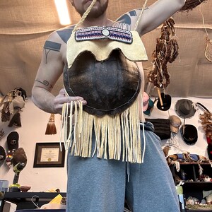 Beaded Turtle Shell Bag Brain Tan Buckskin Native American Made - Etsy