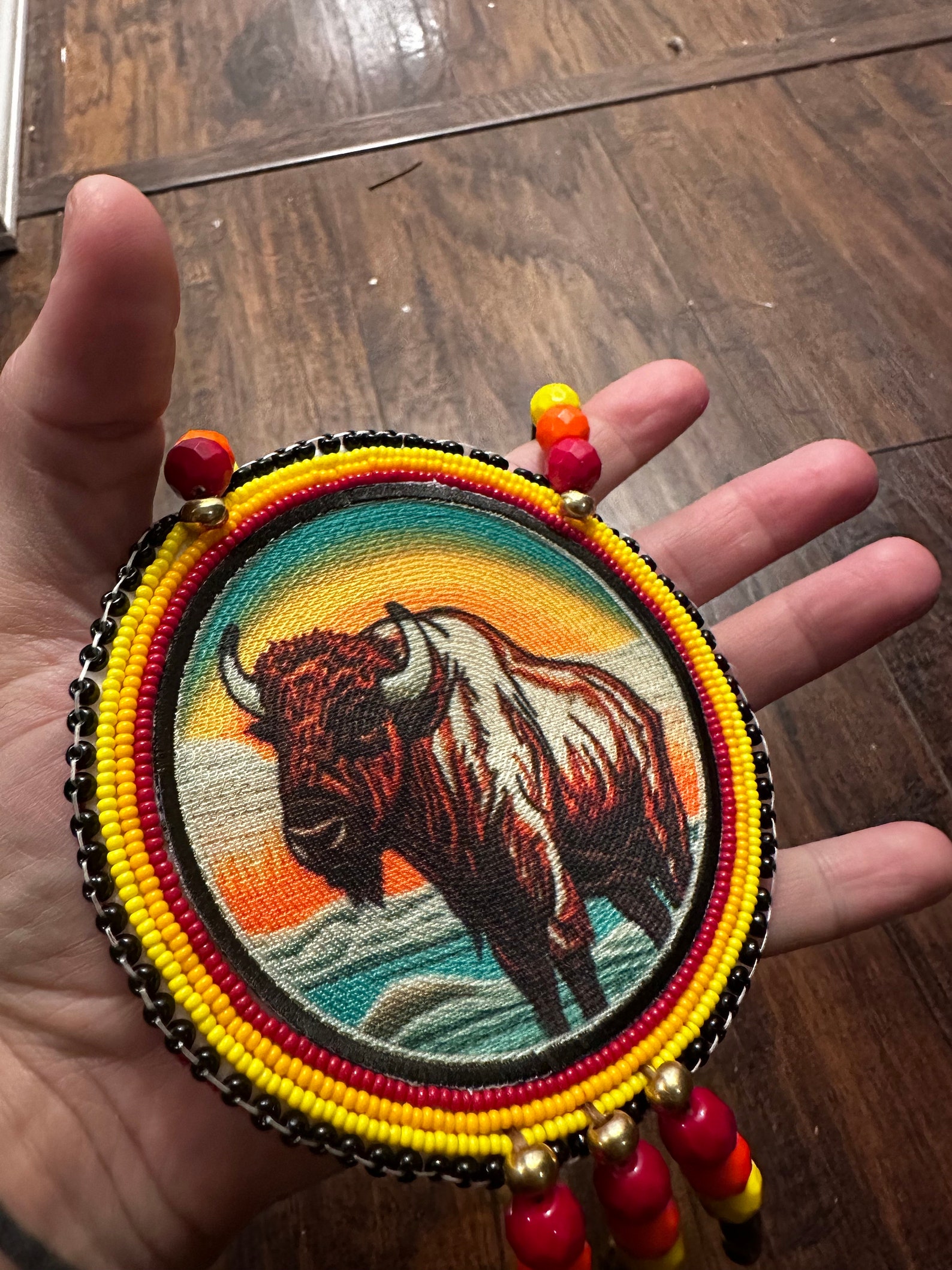Buffalo Medallion Native American Beadwork - Etsy