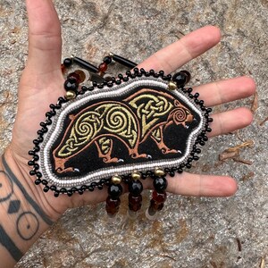 Bear Medallion Beadwork Native American Made - Etsy
