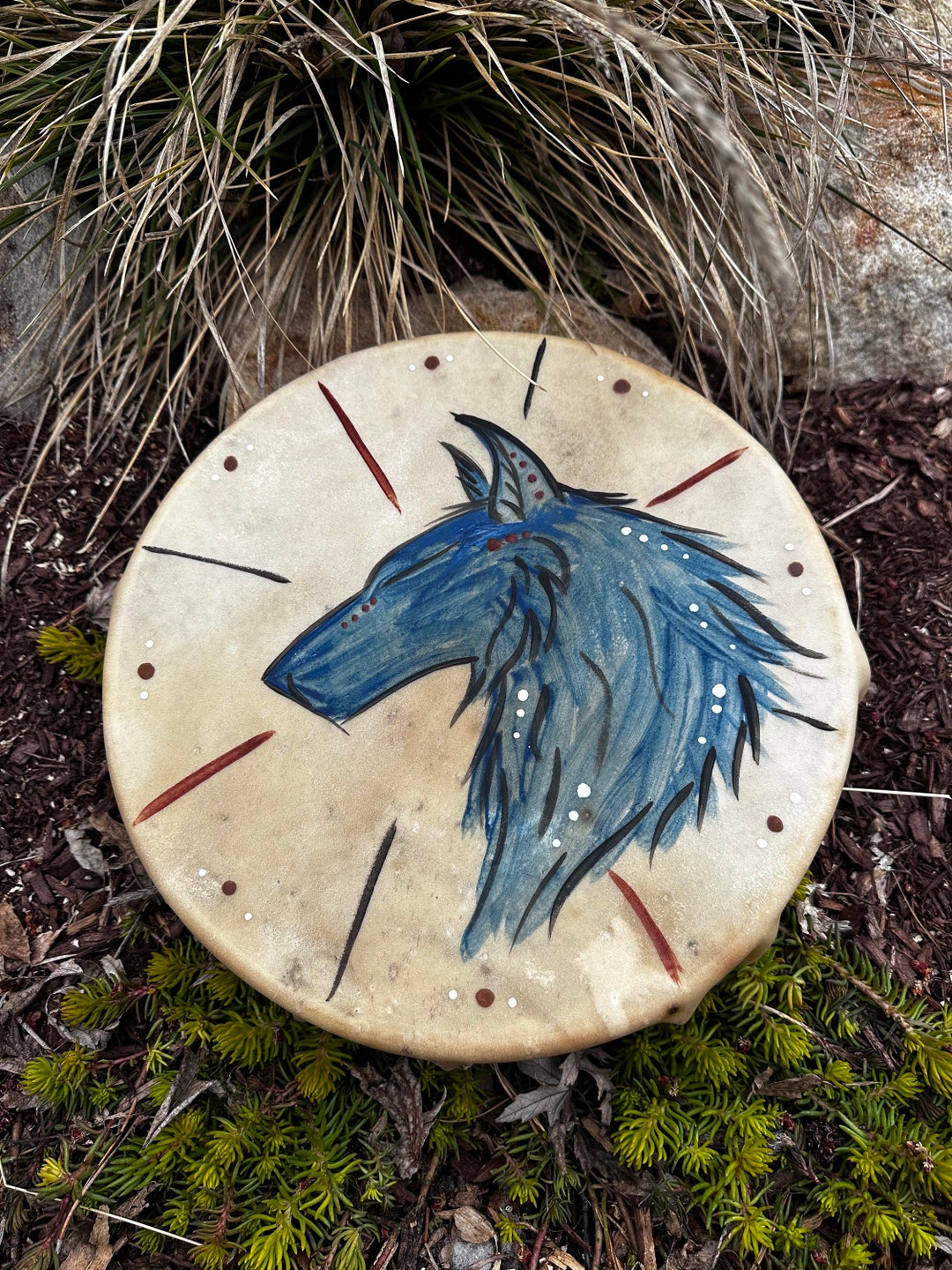 Wolf Drum Native American Drum Native Made COA 12 - Etsy