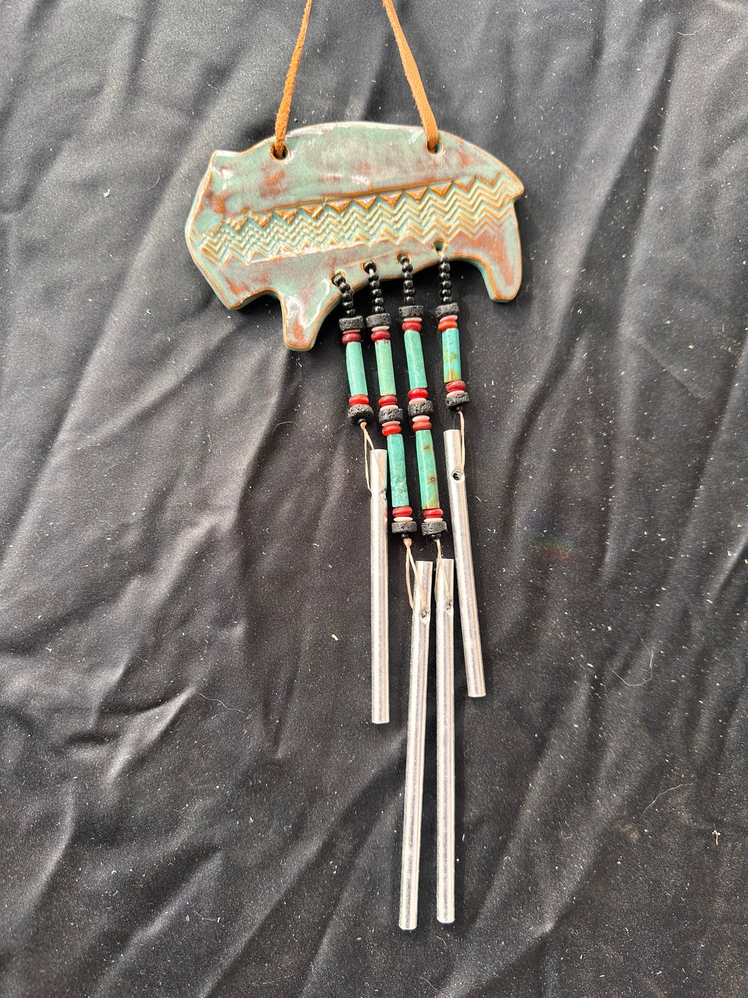 Ceramic Buffalo Belled Wind Chime Native American Made - Etsy