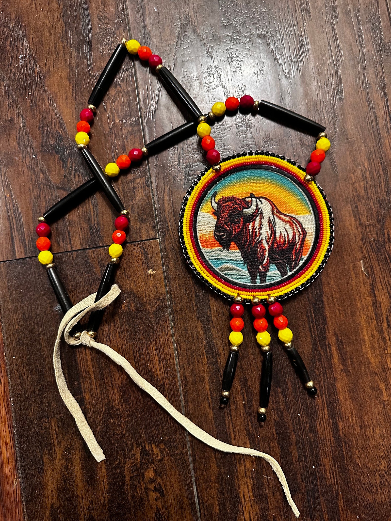 Buffalo Medallion Native American Beadwork - Etsy