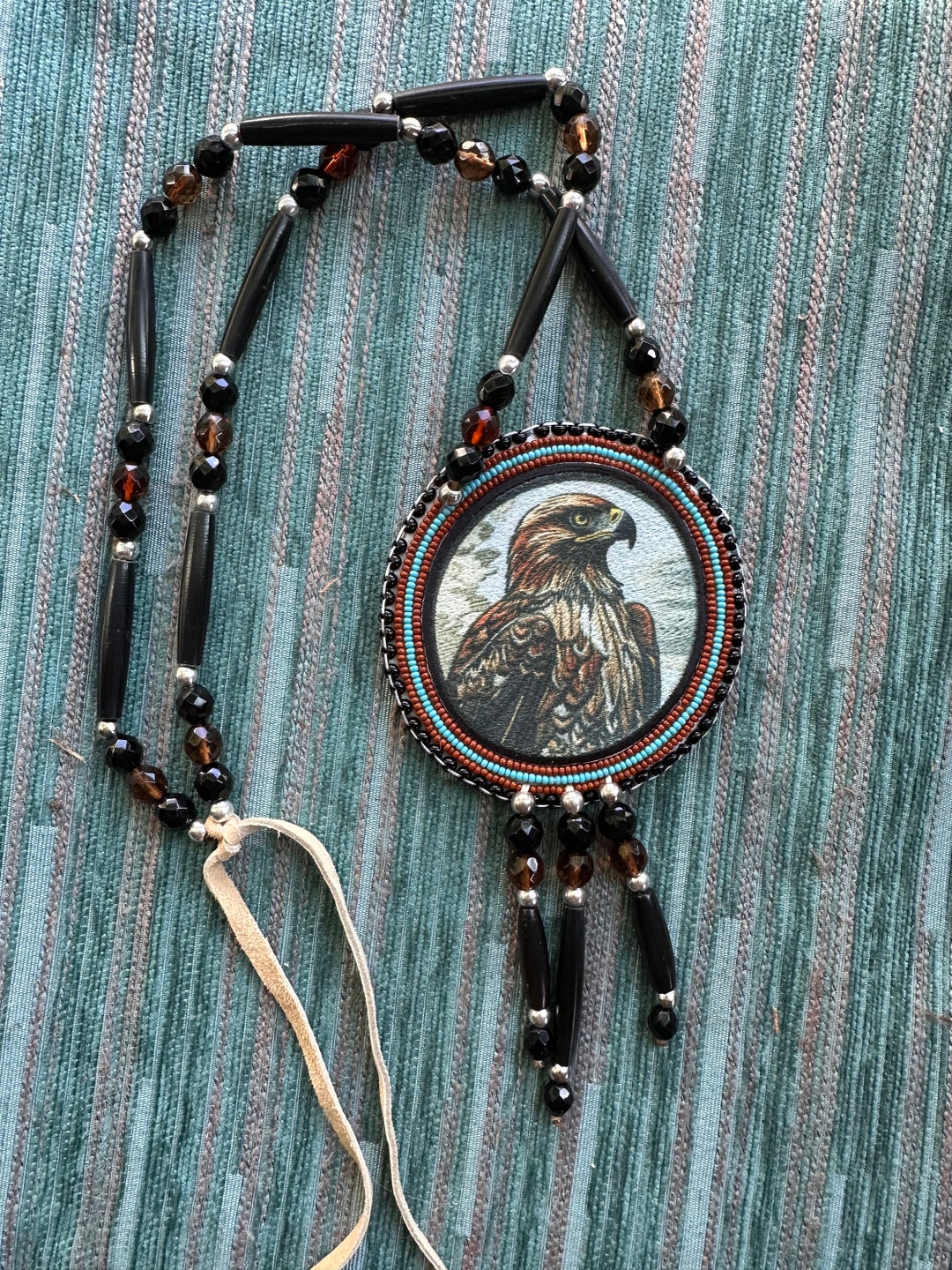 Redtail Hawk Medallion Native American Beadwork - Etsy