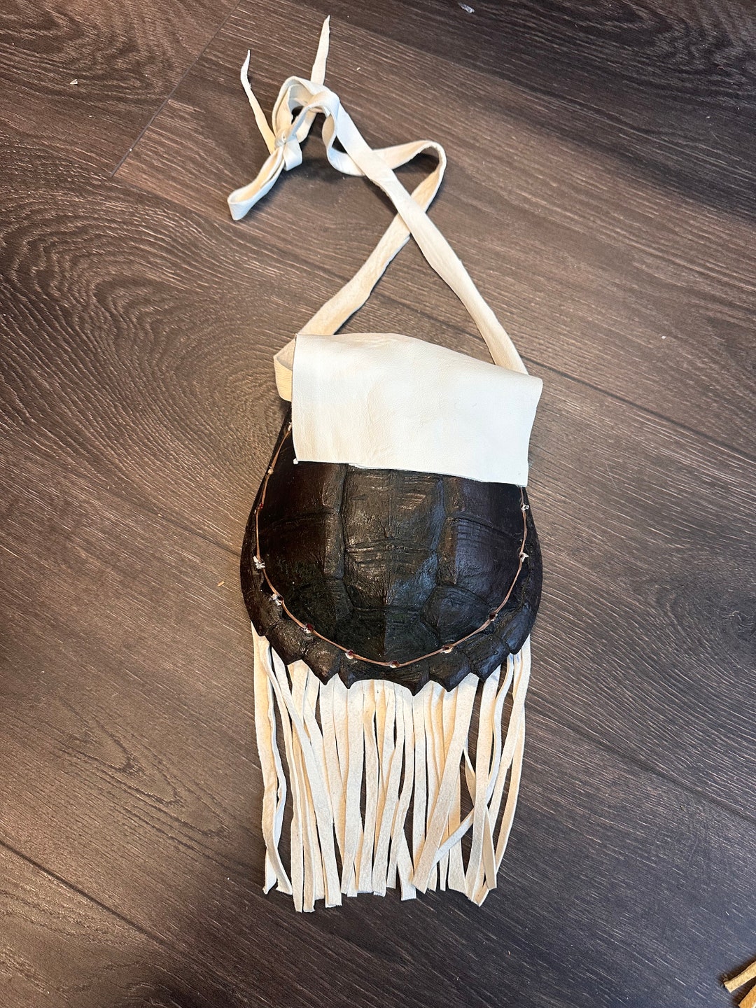 Beaded Turtle Shell Bag Brain Tan Buckskin Native American Made - Etsy