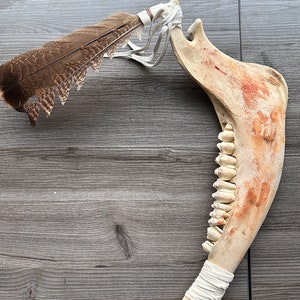 Native American Warclub Dance Staff Buffalo Jaw Bone - Etsy