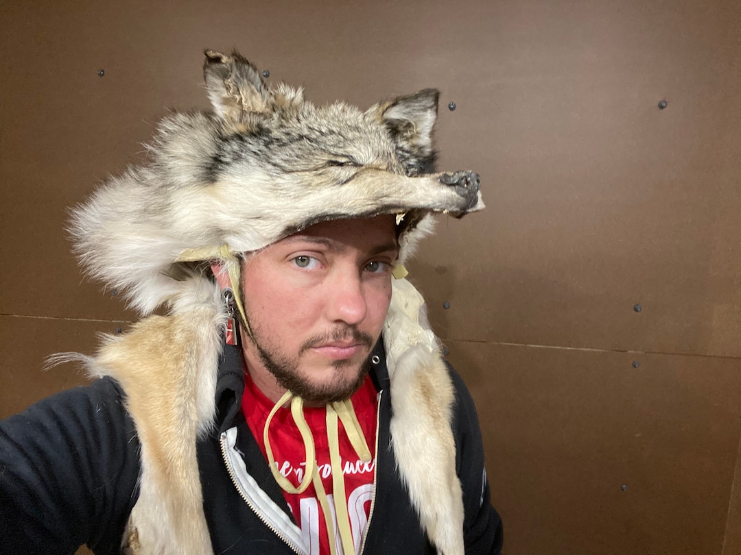 Coyote Skin Headdress All Feet and Claws Native American Made - Etsy