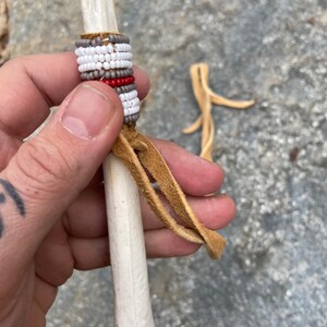 Working Eagle Bone Whistle Replica Native American Made Brain Tan ...