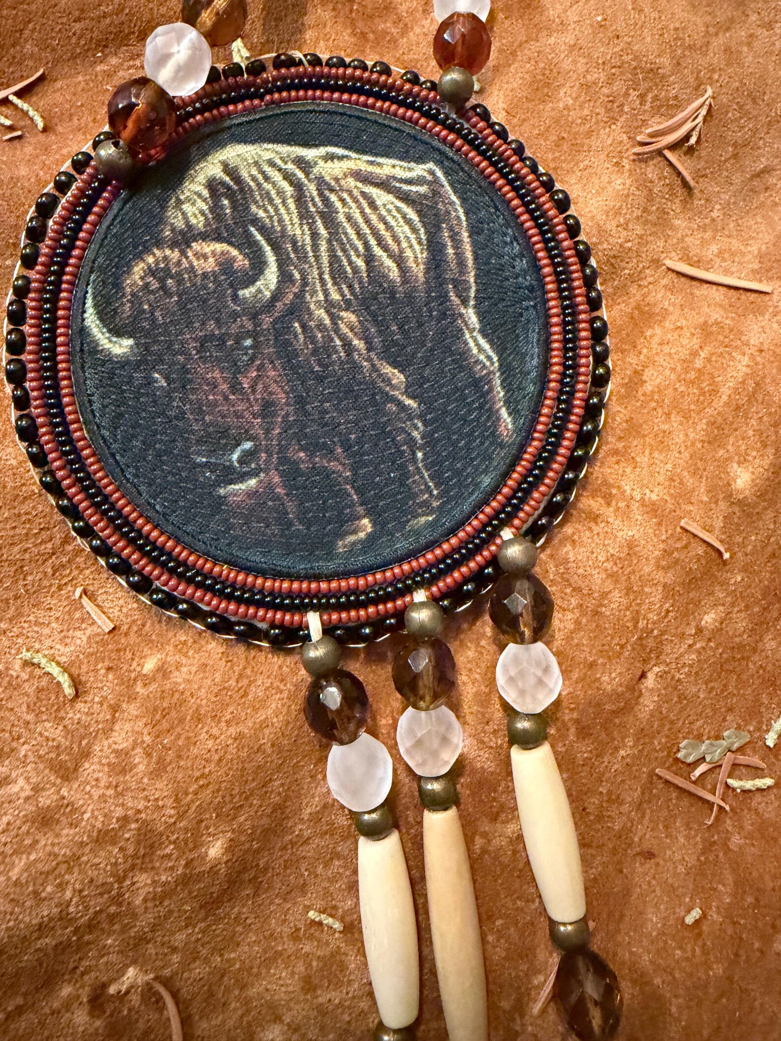 Buffalo Medallion Native American Beadwork - Etsy