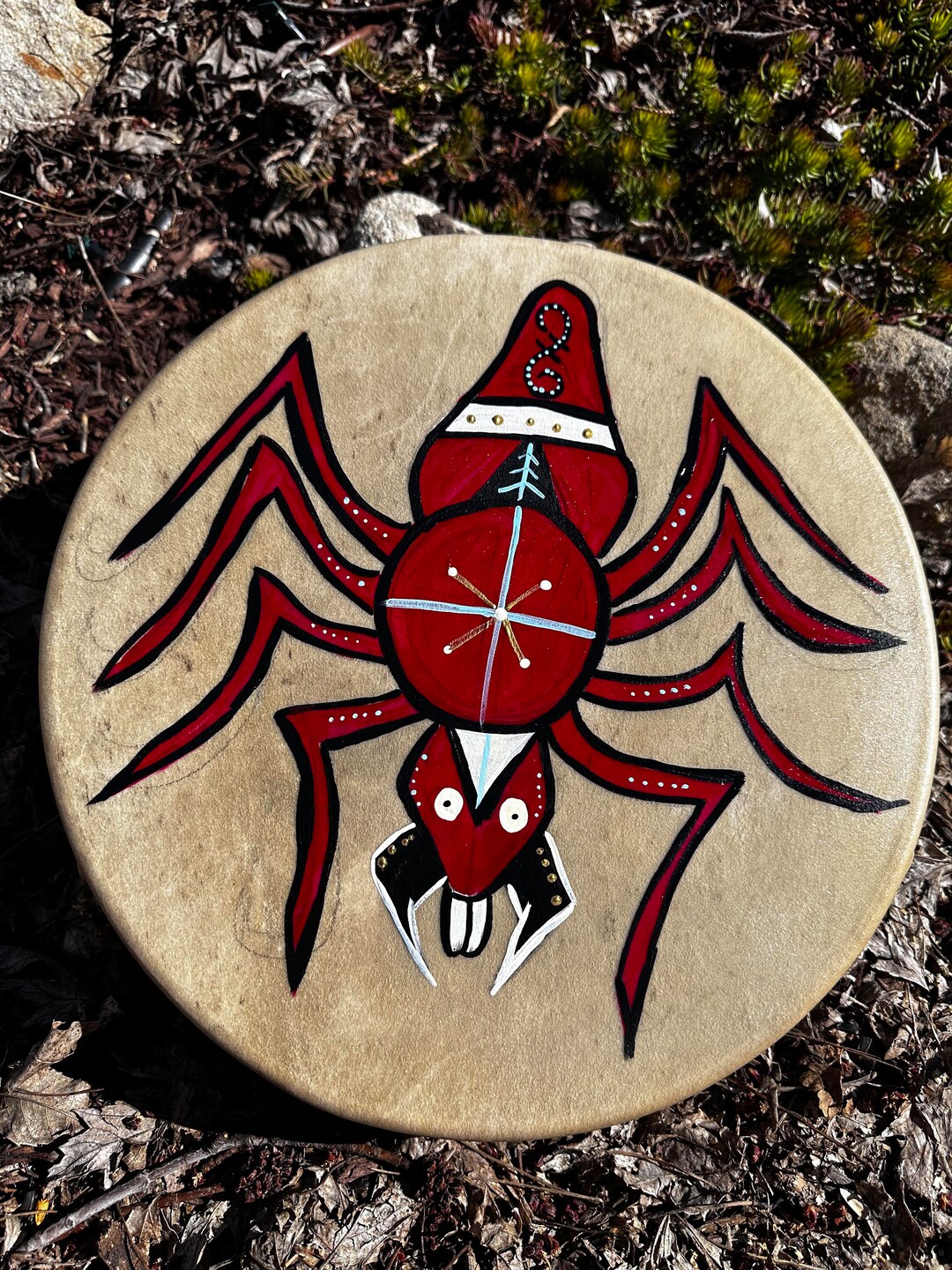 Native American Drum Native American Made 12” Cherokee Water Spider ...