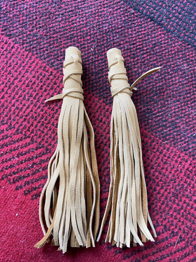 Buckskin Hair Wraps Native American Made Commercial Tanned Hide 1 Set ...