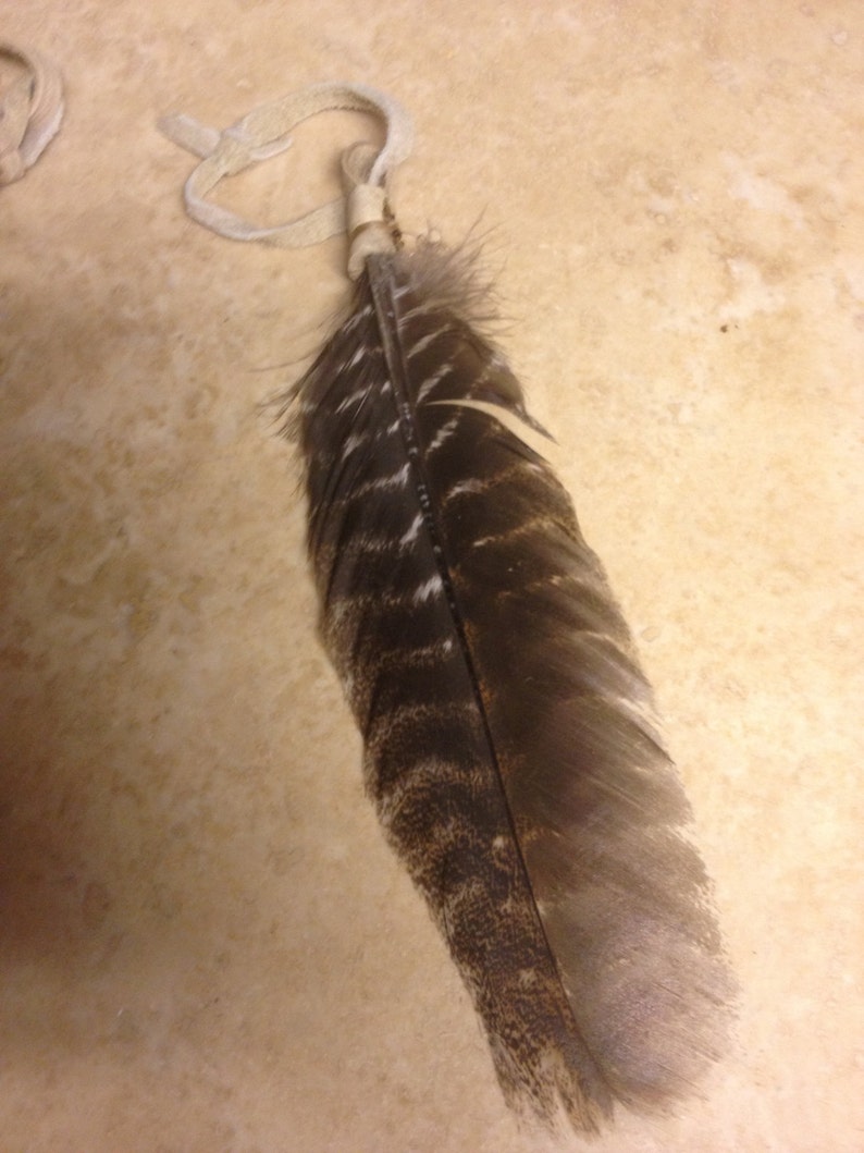 Single Turkey Wing Feather Hair Tie Native American Made - Etsy