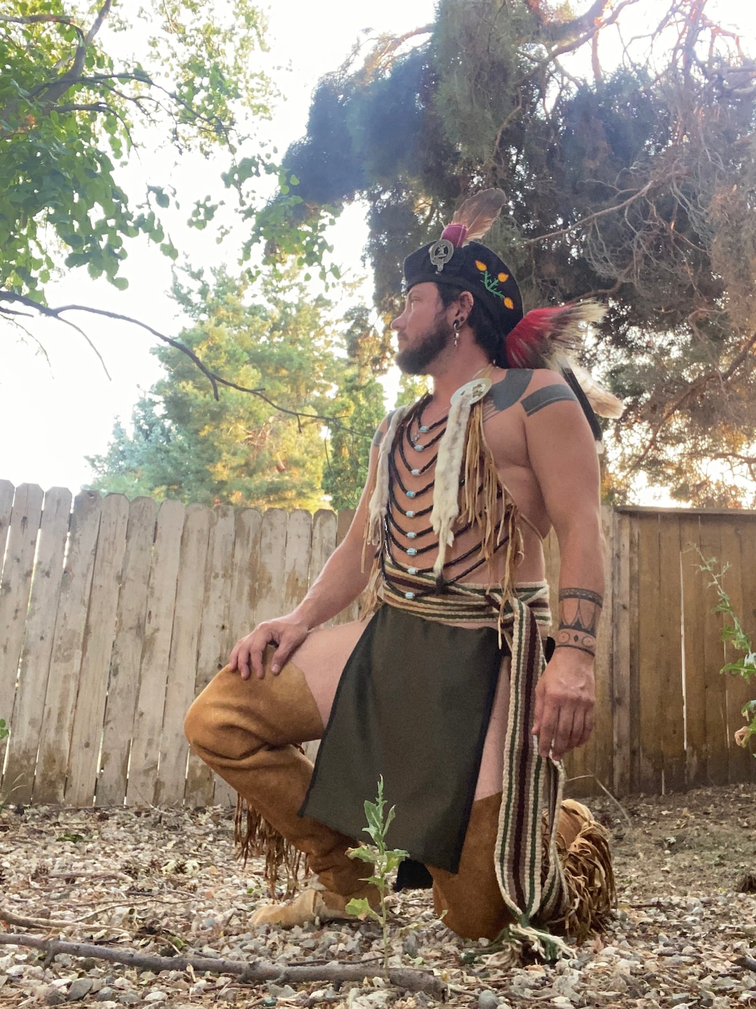 Olive Green Native American Made Loincloth Breechclout for Pow Wow ...