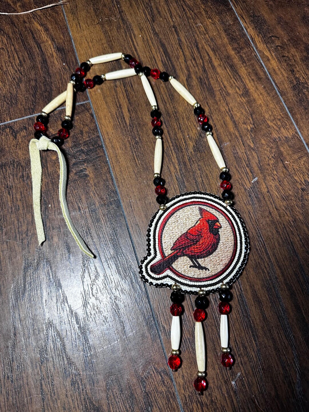 Cardinal Medallion Authentic Native American Beadwork Native American ...